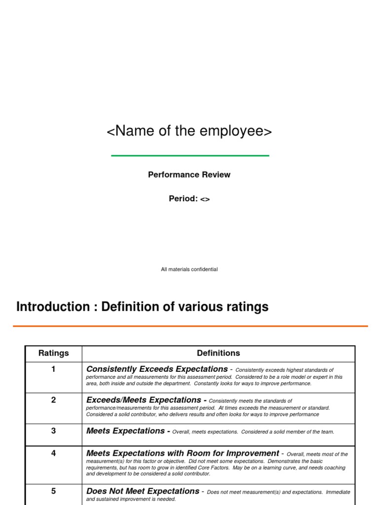 Performance Review Template | PDF | Educational Assessment | Measurement