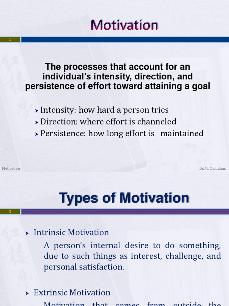 The Processes That Account For An Individual's Intensity, Direction ...