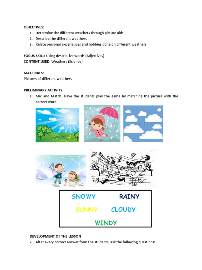 Weather Lesson Plan | PDF