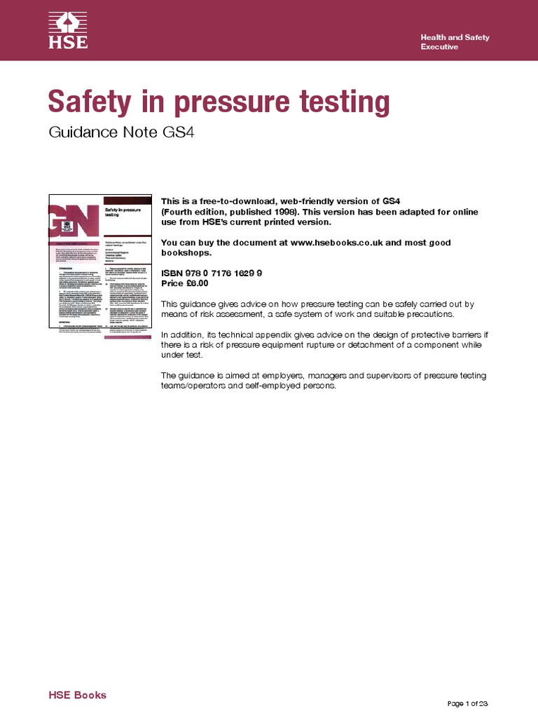 Safety in Pressure Testing - HSE | PDF | Technology & Engineering