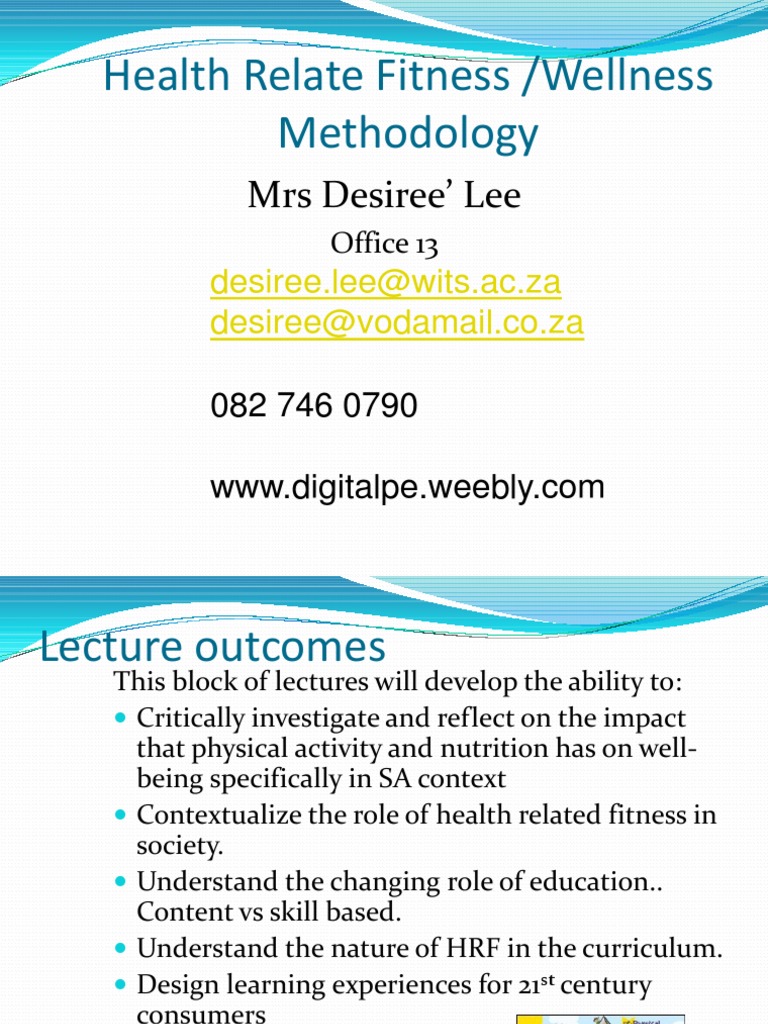 HRF Lecture 1 | PDF | Body Mass Index | Physical Fitness