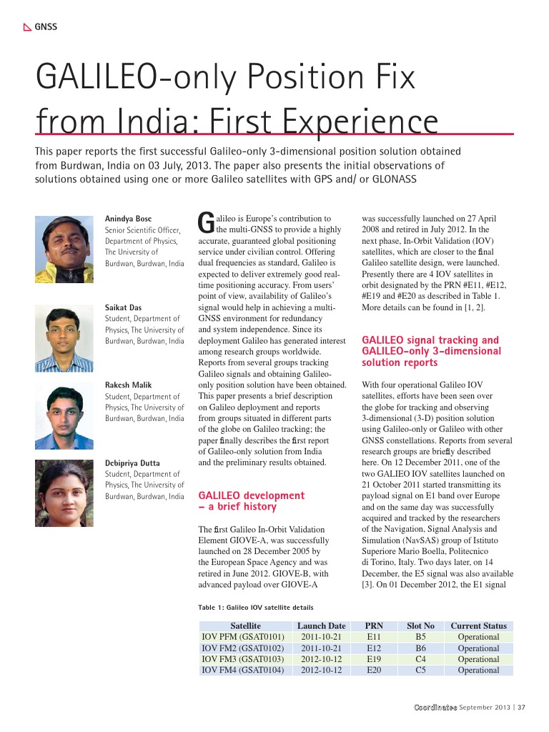 GALILEO Visibility From India | PDF | Space Programs | Space Technology
