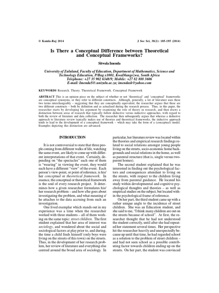 Conceptual Versus Theoritical Framework | PDF