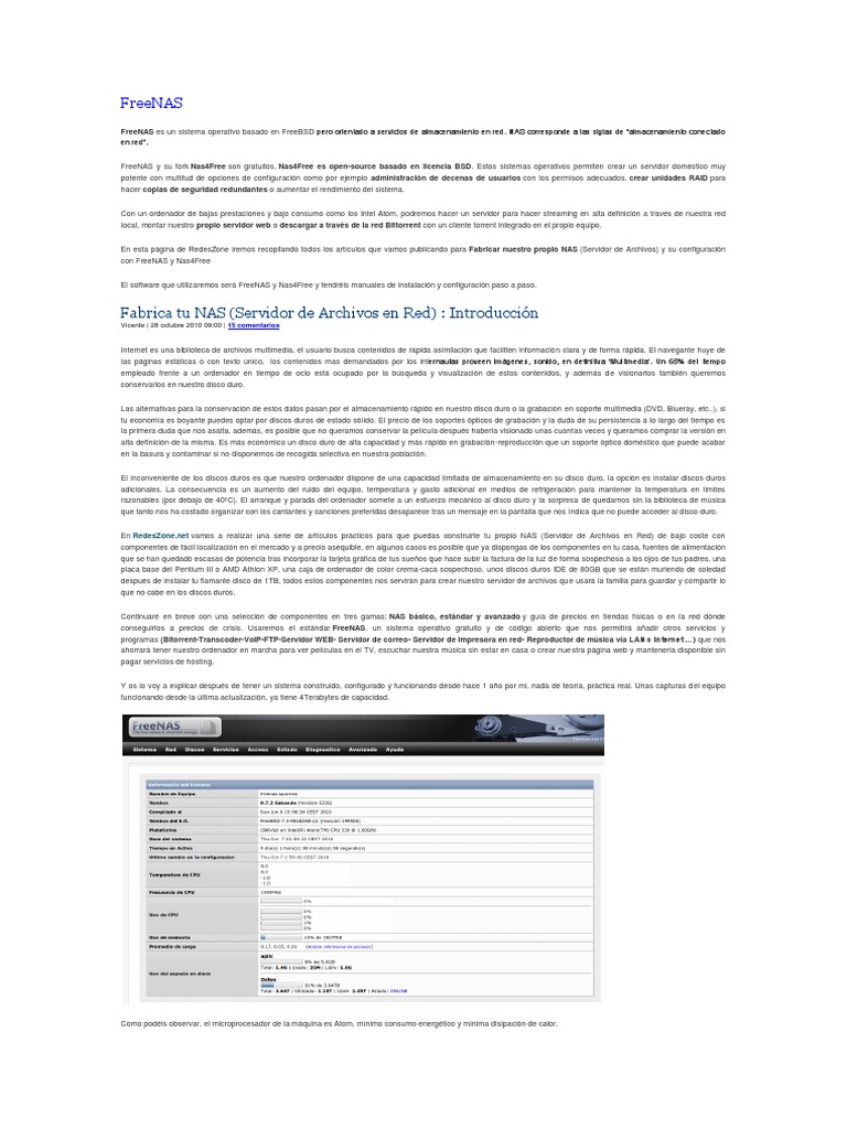 Free Nas | PDF | Servidor web | Internet y web