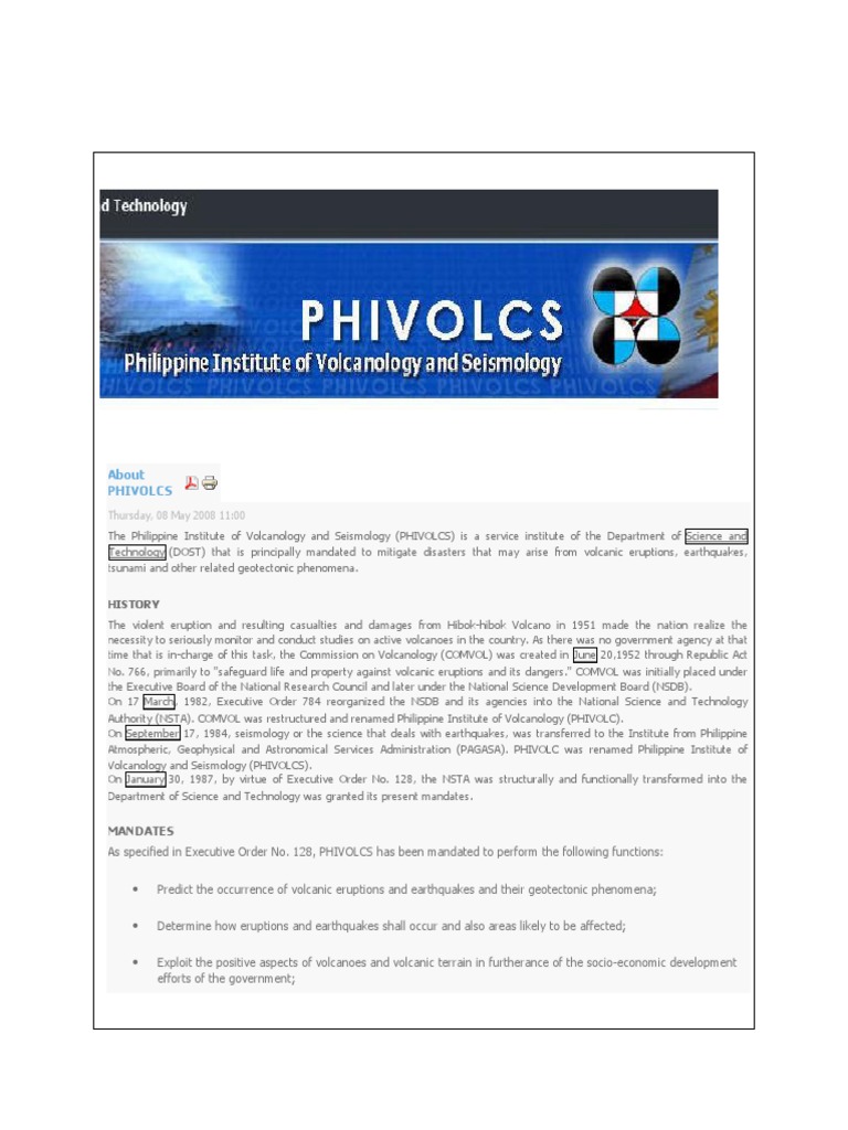 Phivolcs | PDF | Earthquakes | Geophysics