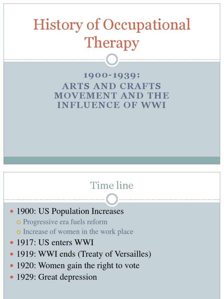 History of OT | PDF | Physical Therapy | Occupational Therapy