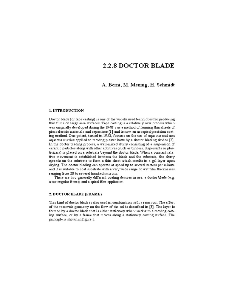 Doctor Blade Technique | PDF | Coating | Manmade Materials