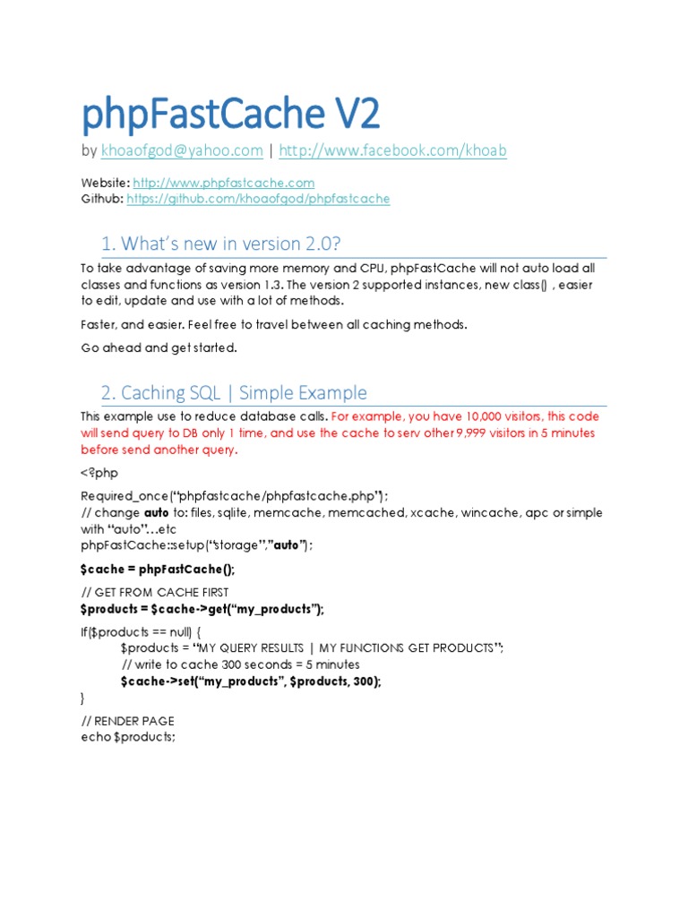 Phpfastcache V2 Pdf Search Engine Optimization Php