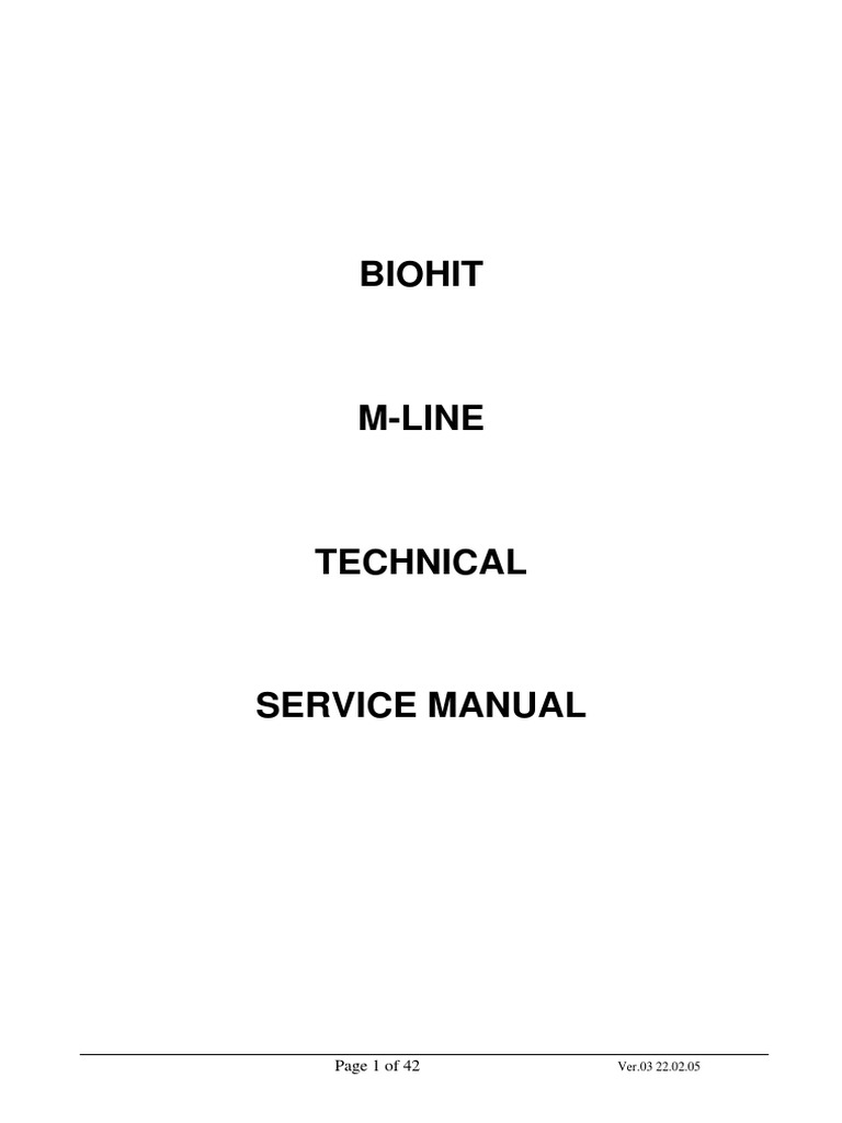 Biohit M-Line Service Manual, Version3 | PDF | Calibration ...