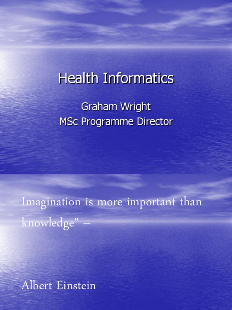 Health Informatics MSc Programme | PDF | Health Informatics | Health Care