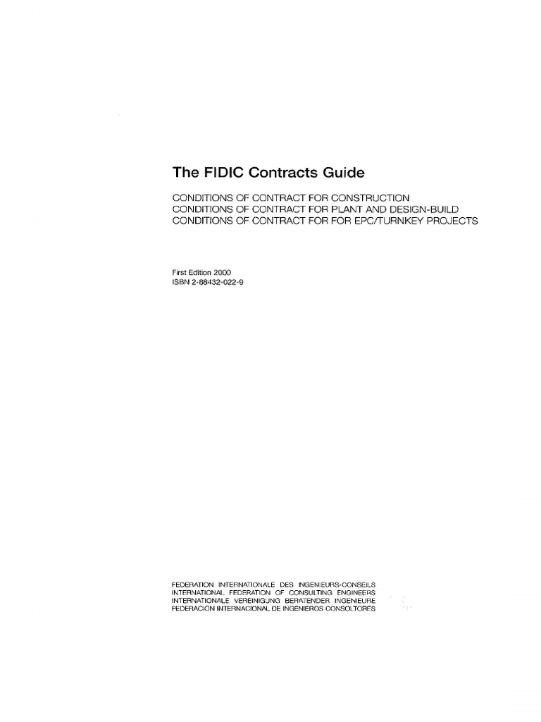 Fidic Contracts Guide First Ed 2000 Pdf