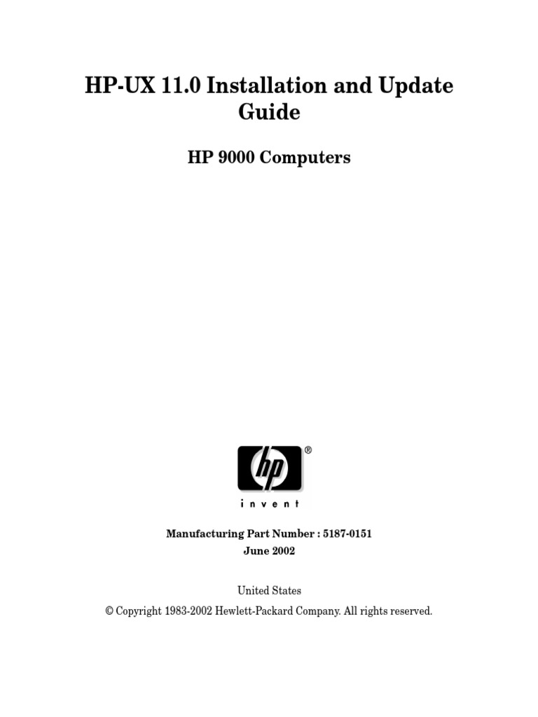 HP-UX 11.0 Installation and Update Guide | PDF | 64 Bit Computing | Operating System