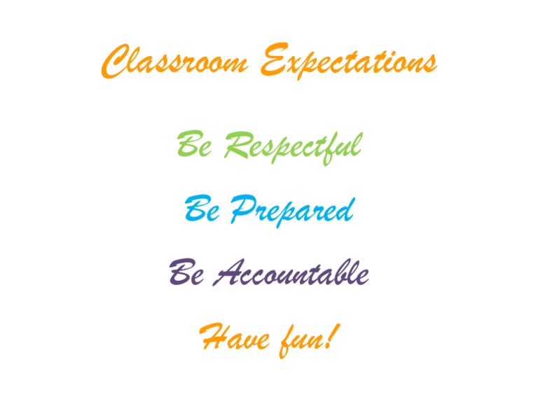 Classroom Expectations | PDF | Wellness