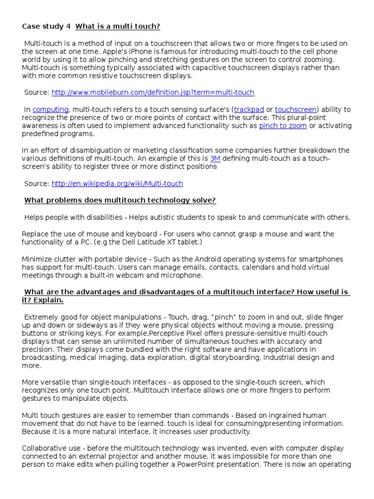 Multi-Touch Tech for Business Users | PDF | Digital Technology ...