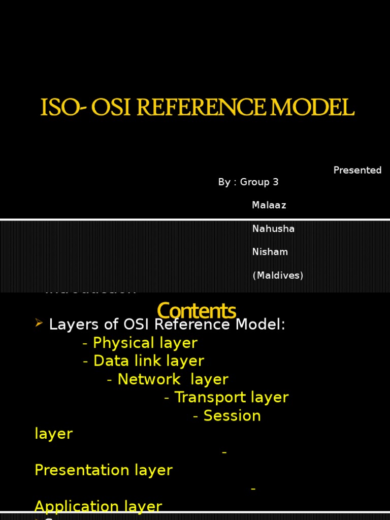 OSI ISO Refernce Model | PDF | Osi Model | Computer Network