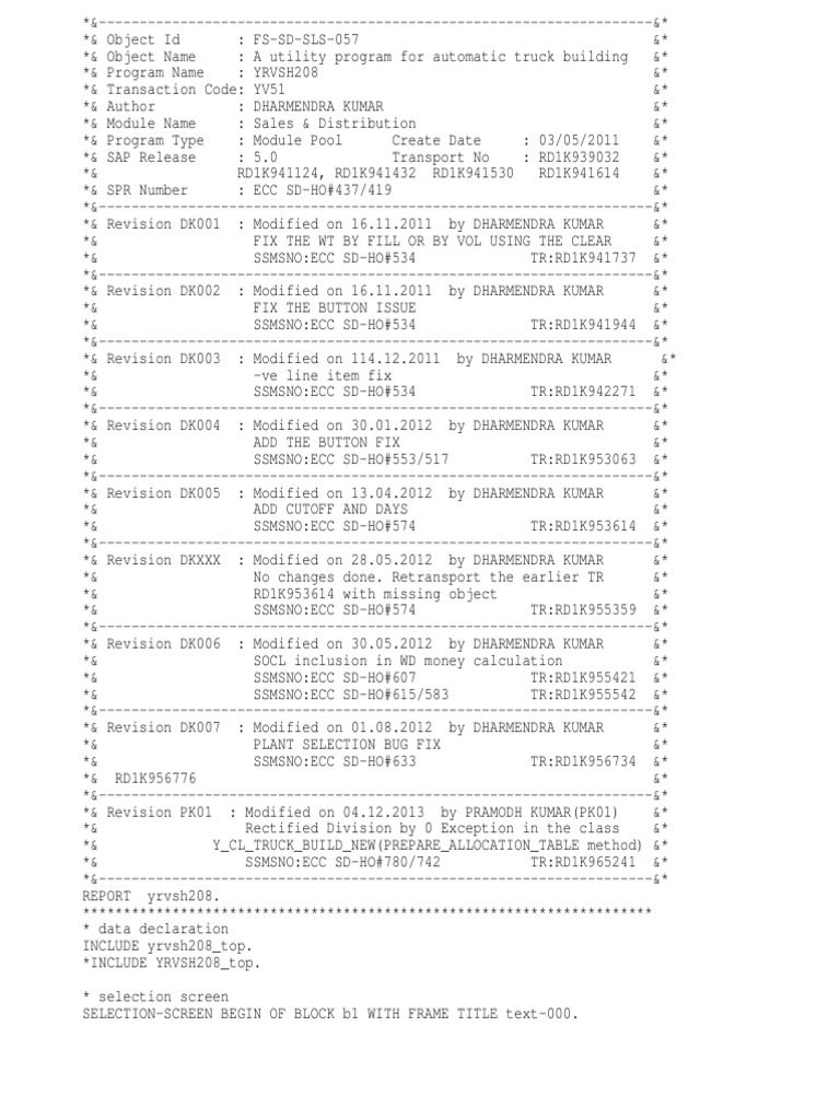 ABAP SD Real Code | PDF | Computer Engineering | Software Engineering