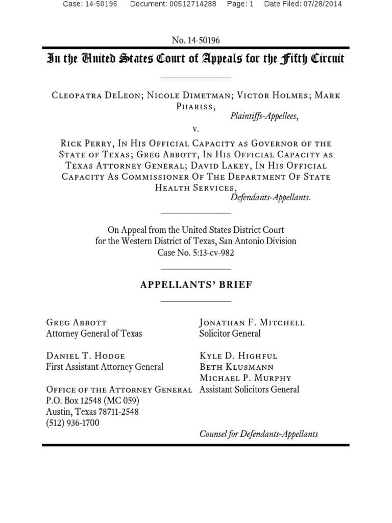 APPELLANTS’ BRIEF | Judiciaries | Social Institutions