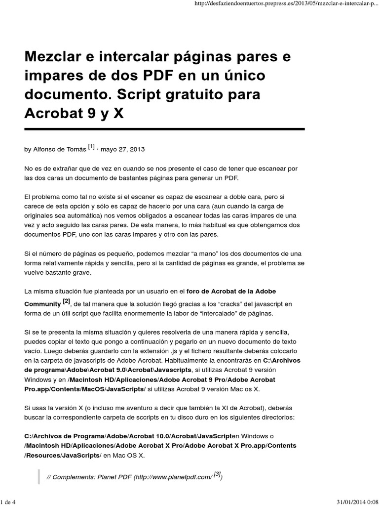 Intercalar Páginas Impares y Pares en PDF | PDF | Plataformas de ...