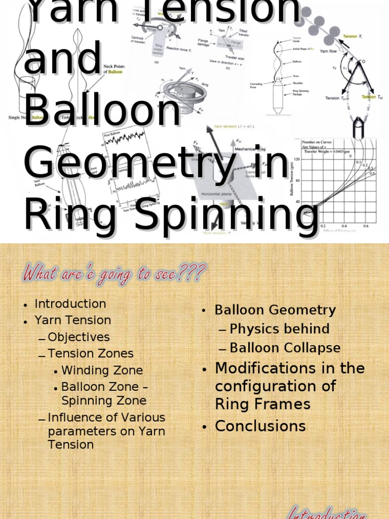 Yarn Tension and Balloon Geometry in Ring Spinning | PDF | Spinning ...