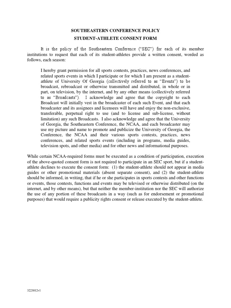 SEC Policy SA Consent Form & Credentials, Ticket Restrictions and ...