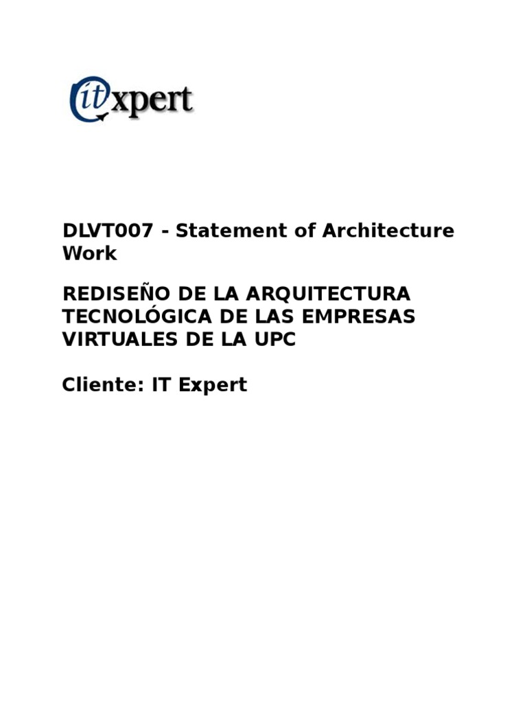 DLVT007 - Statement of Architecture Work | PDF | Software | Informática ...