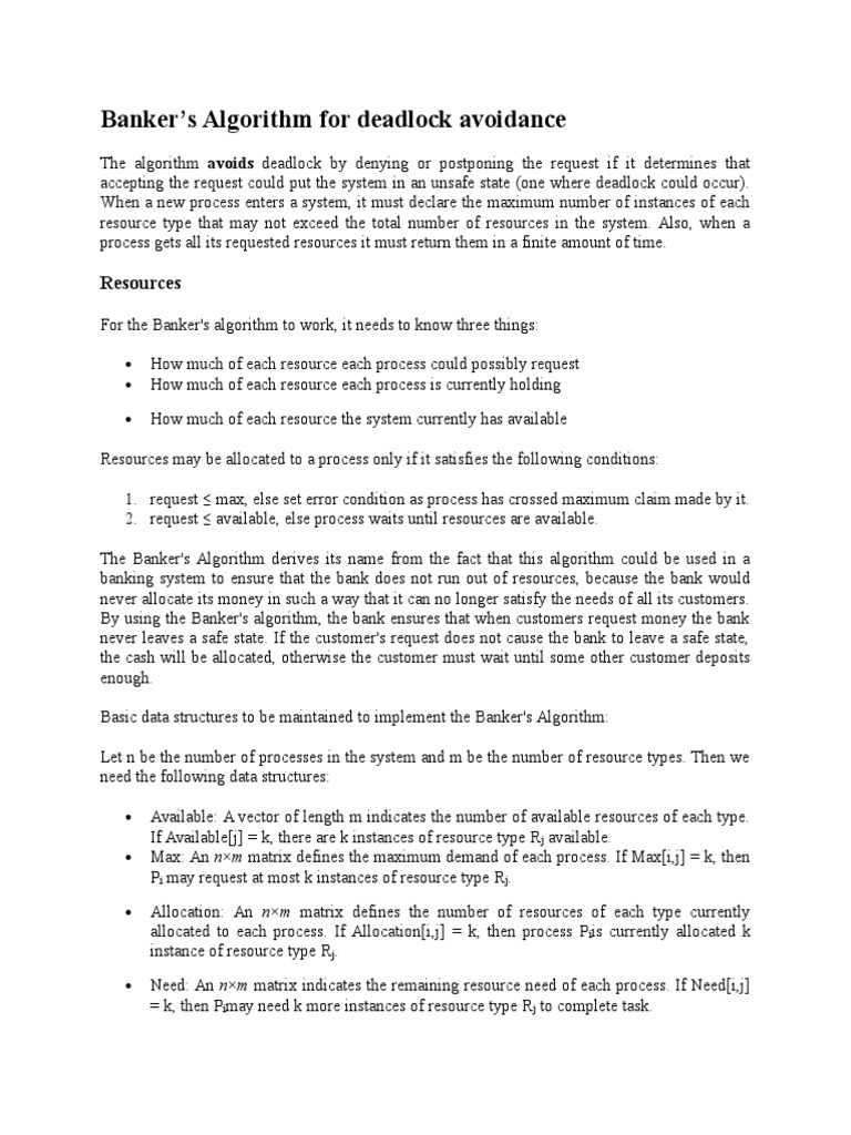 Bankers Algorithm Example | PDF | Algorithms | Algorithms And Data ... Bankers Algorithm Example | PDF | Algorithms | Algorithms And Data ...