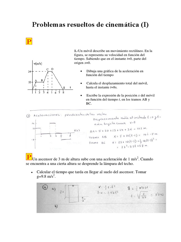 Problemas Resueltos de Cinemática | Aceleración | Velocidad | Prueba gratuita de 30 días | Scribd