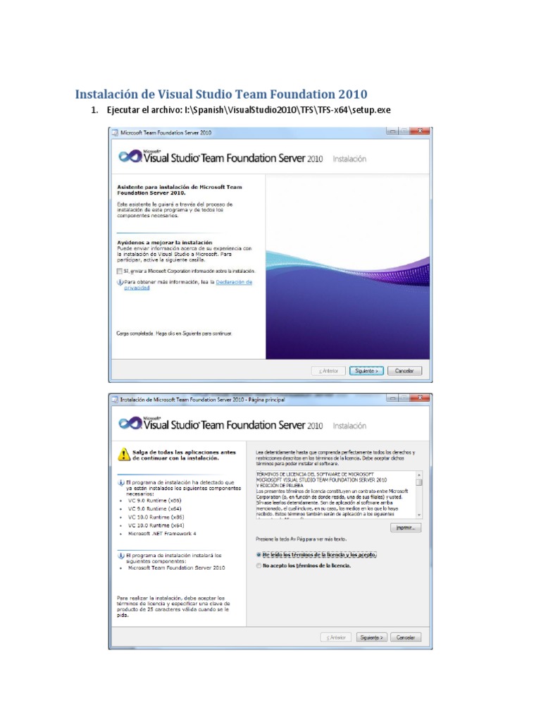 Instalación de Visual Studio Team Foundation 2010 | PDF | Microsoft ...