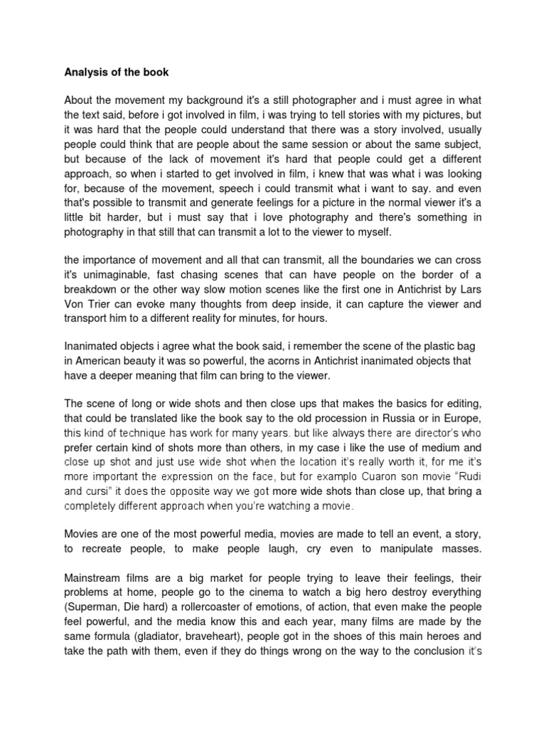 Analysis of The Book | PDF | Cinema | Leisure