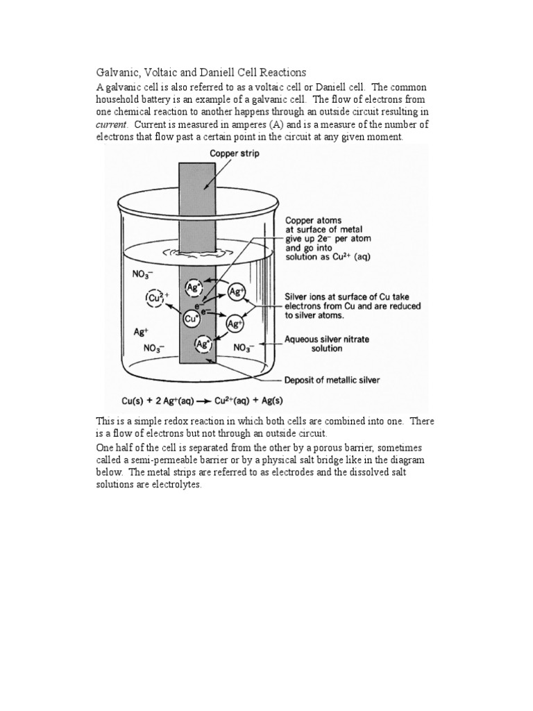 Galvanic Cell Notes | PDF | Cathode | Redox
