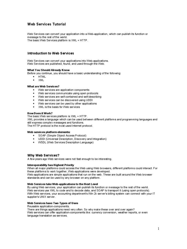 Web Services Tutorial | PDF | Web Service | Soap