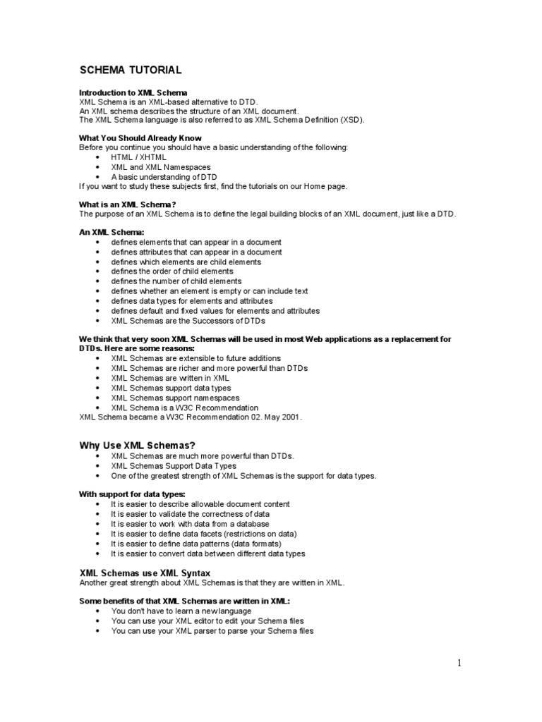 Schema Tutorial | PDF | Xml Schema | Xml