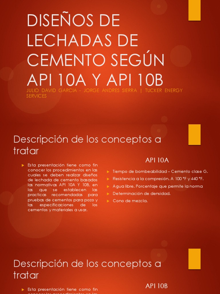 Normas API 10a y 10b | PDF