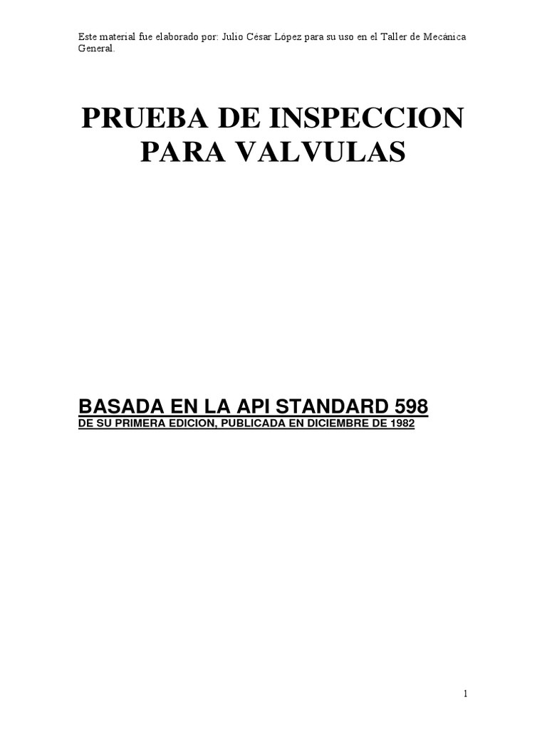 API 598 Traducida | PDF | Acero | Hierro