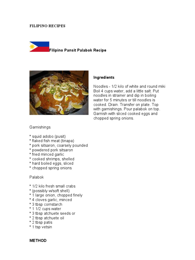 Filipino Recipes | PDF | Foods | Cuisine