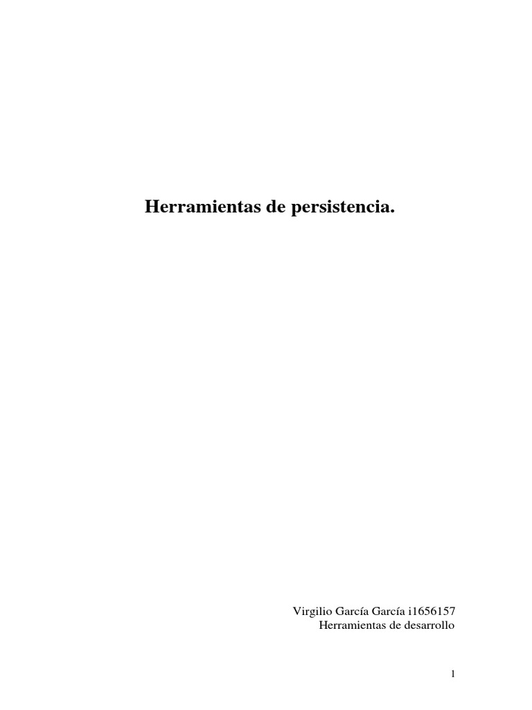 Herramientas de Persistencia | PDF | Bases de datos | Informática