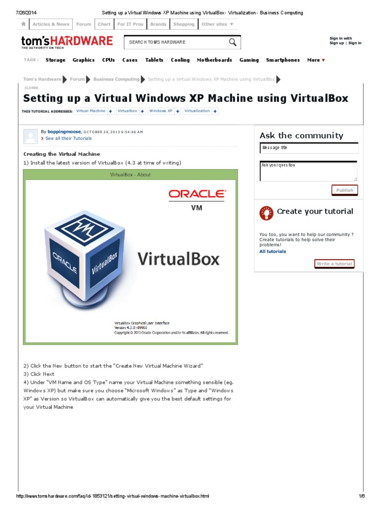 Installing Windows XP Machine Using VirtualBox PDF | PDF | Virtual ...