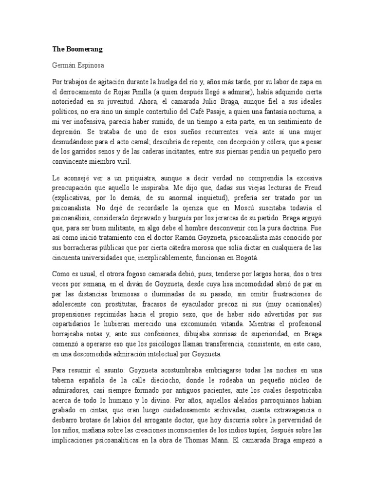 The Boomerang - Germán Espinosa1 | PDF | Salud mental | Ciencias del ...