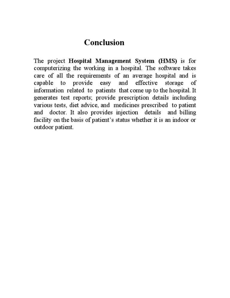 Hospital Management System Overview | PDF