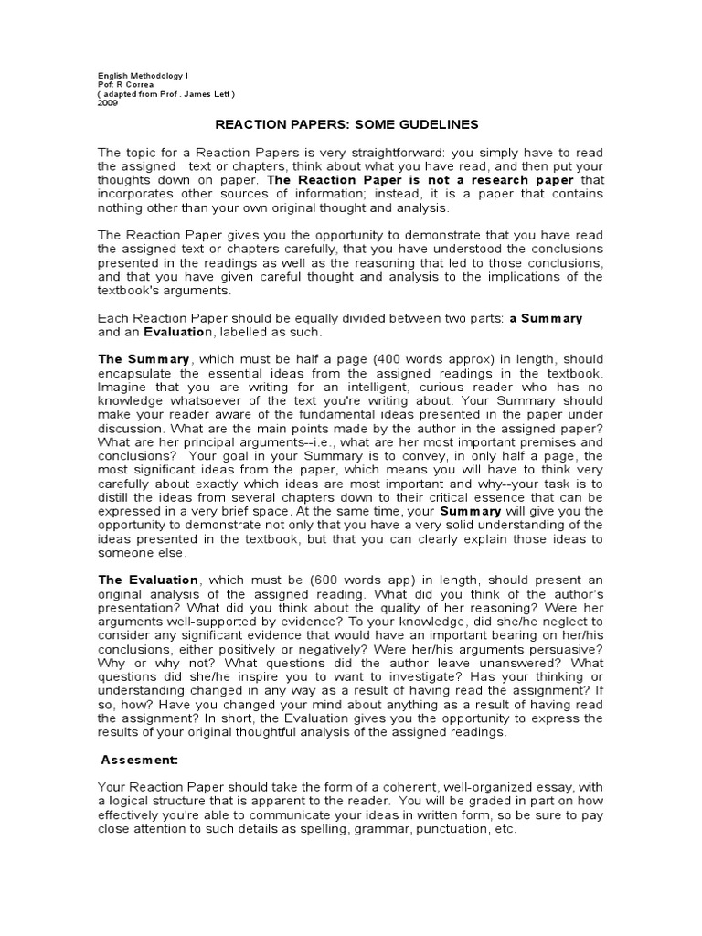 Reaction Papers | PDF