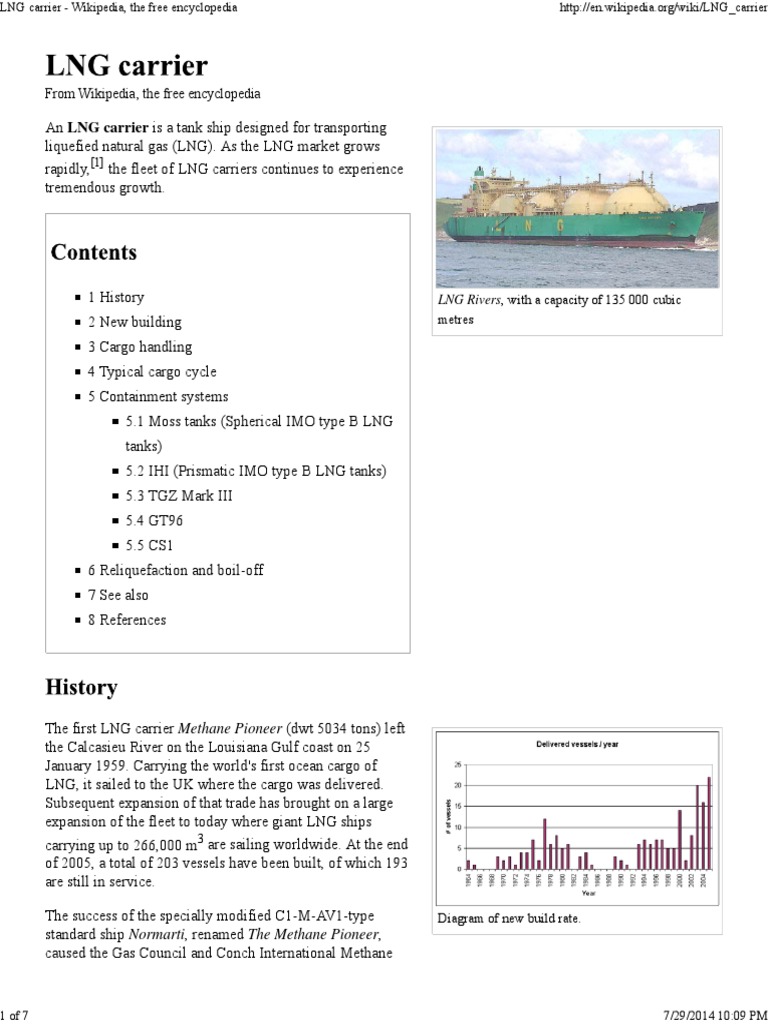 LNG Carrier - Wikipedia, The Free Encyclopedia | PDF