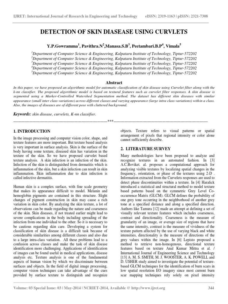 Detection of Skin Diasease Using Curvlets | PDF | Image Segmentation ...