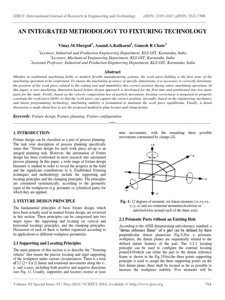 Integrated Fixture Design Methodology | PDF