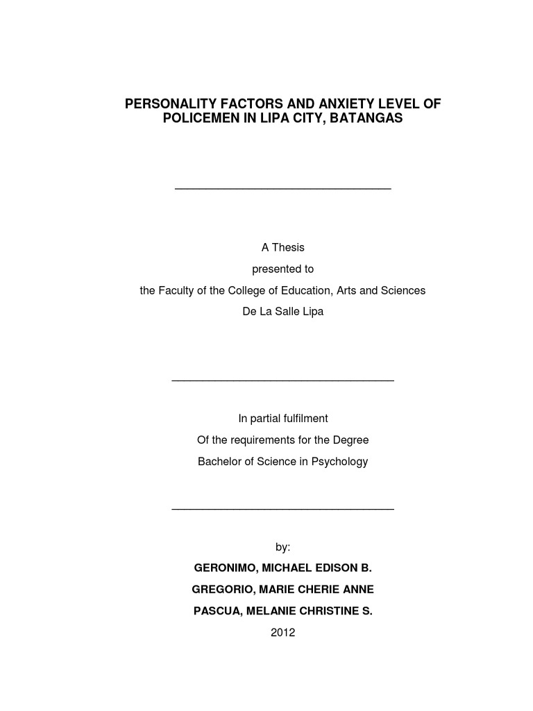 Title Page, Table of Content&Abstract | Download Free PDF | Psychology ...