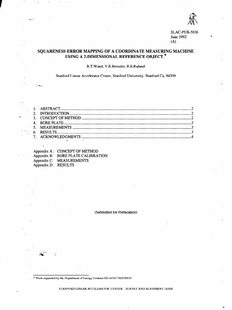 Squareness Error Mapping of A Coordinate Measuring Machine Using A 2 ...