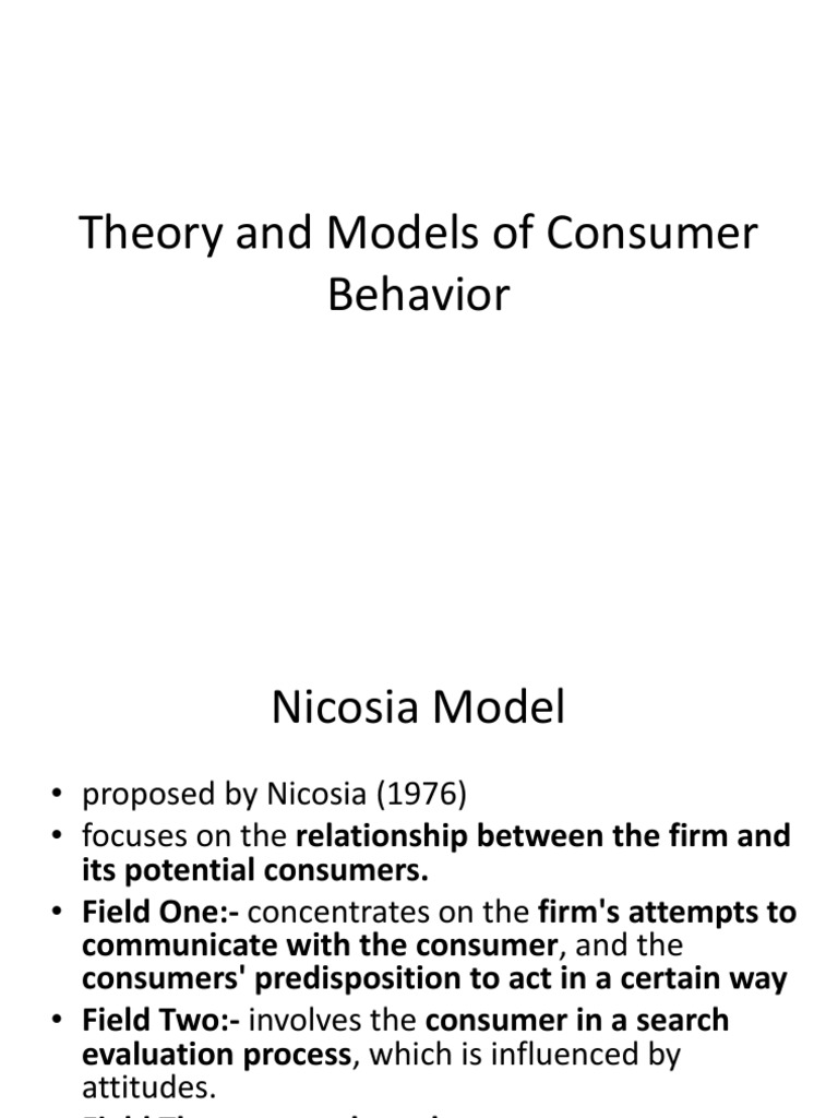 Theory and Models of Consumer Behavior | PDF | Attitude (Psychology ...
