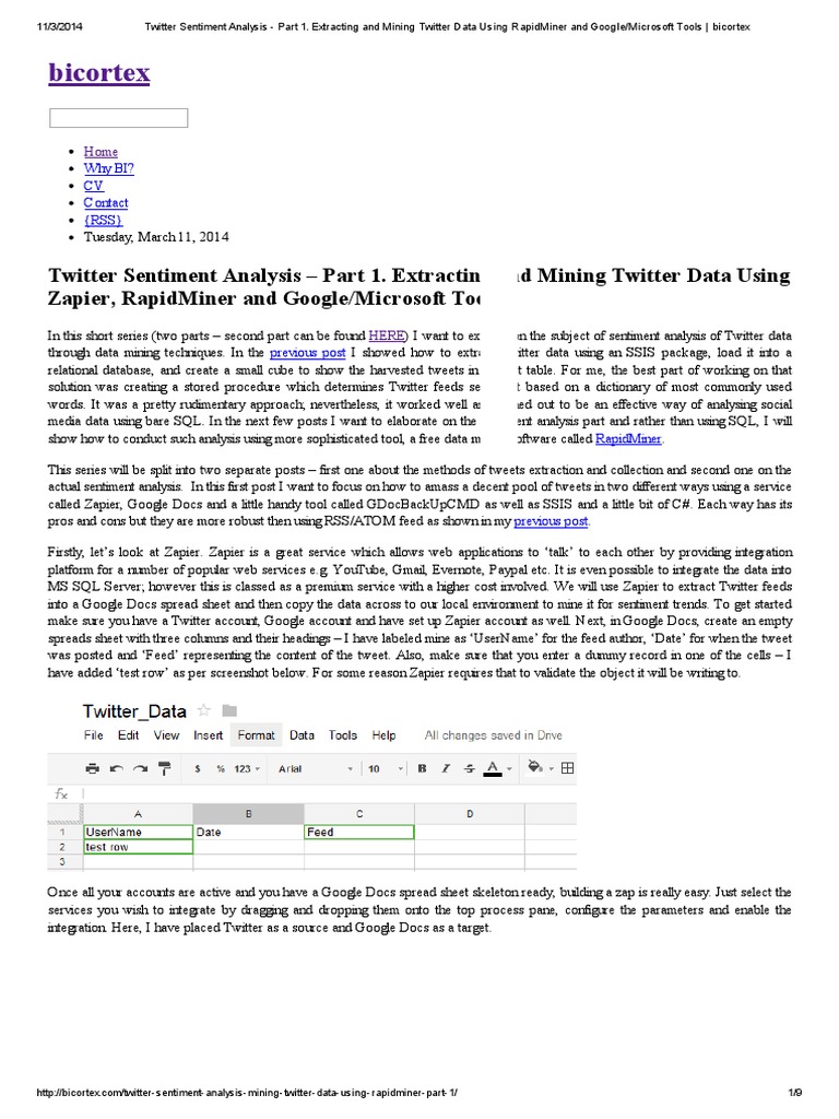 Twitter Sentiment Analysis with RapidMiner | PDF | Twitter | Big Data