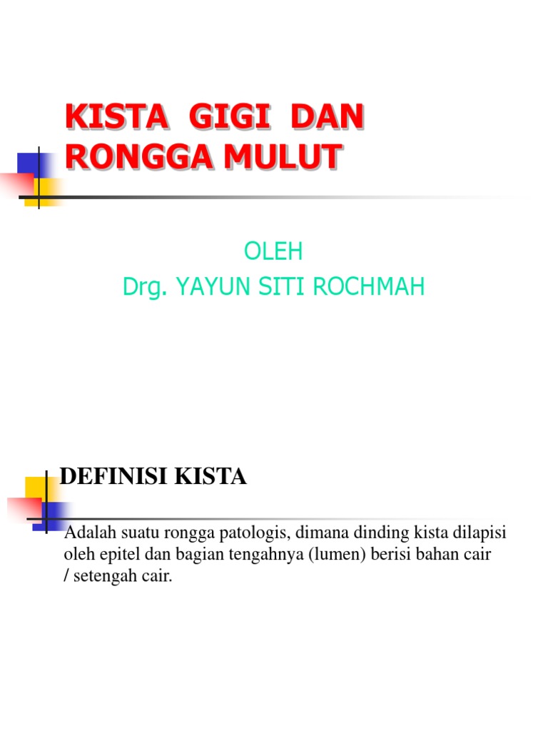 Macam Kista Gigi dan Terapi Operasinya | PDF | Ilmu Sosial | Sains ...
