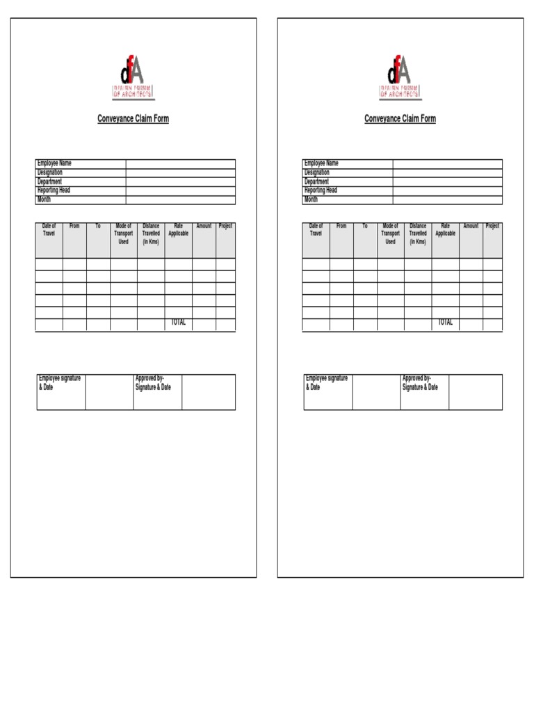 Conveyance Claim Form Conveyance Claim Form | PDF