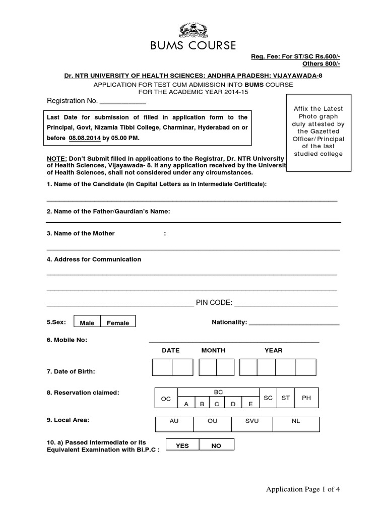 BHMUS Application Form | PDF | Identity Document | Social Institutions